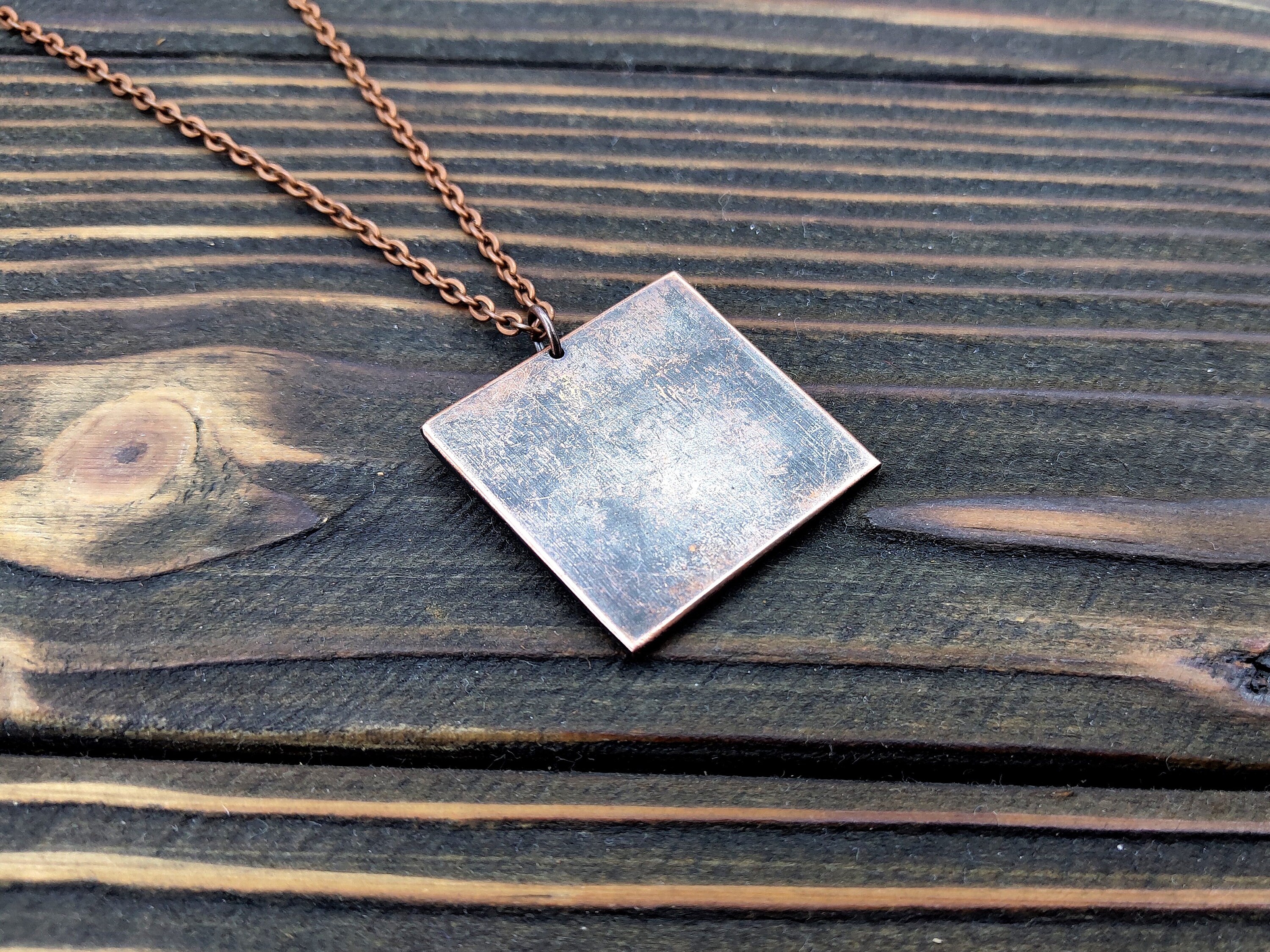 Alchemie aarde symbool ketting Koperen ketting Aarde - Etsy Nederland