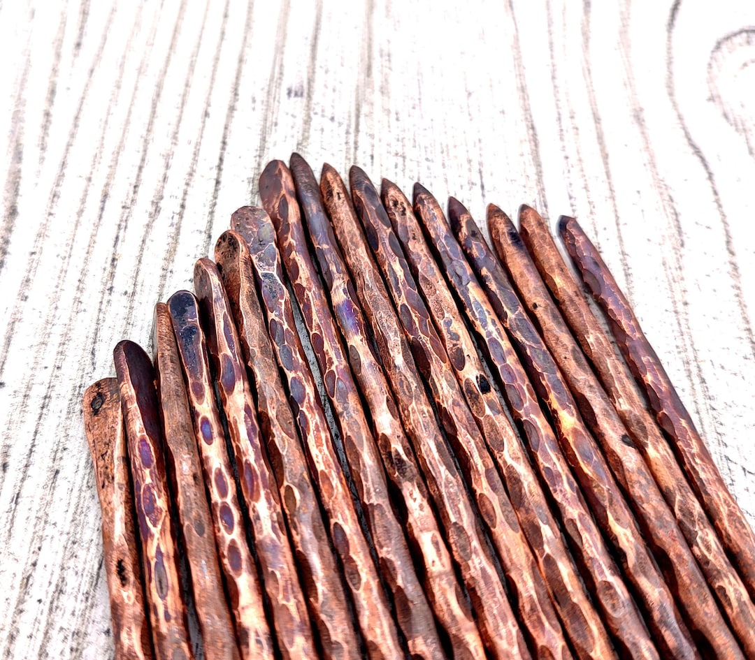 Copper Hair Stick, Hair Bun Accessories, Forged Hair Pin Accessory ...