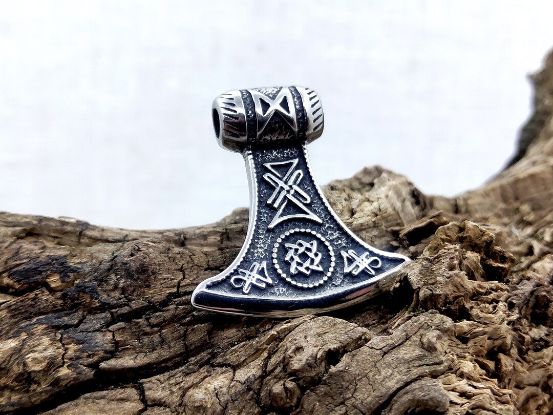 Stainless Steel Viking Axe Necklace With Dagaz Rune and Celtic ...