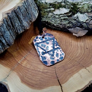 Alchemy Earth Symbol Necklace, Hand Forged Copper Necklace, Witchy ...