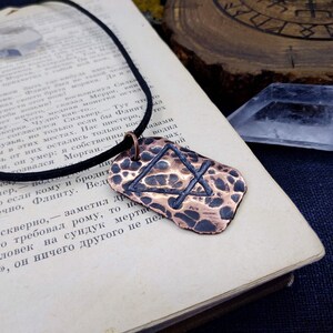 Alchemy Earth Symbol Necklace, Hand Forged Copper Necklace, Witchy ...