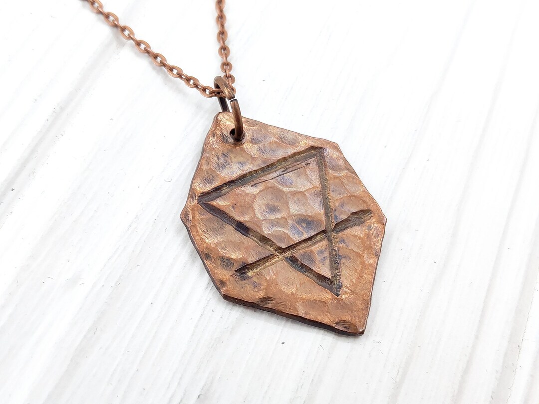 Alchemy Earth Symbol Necklace Copper Necklace Earth - Etsy