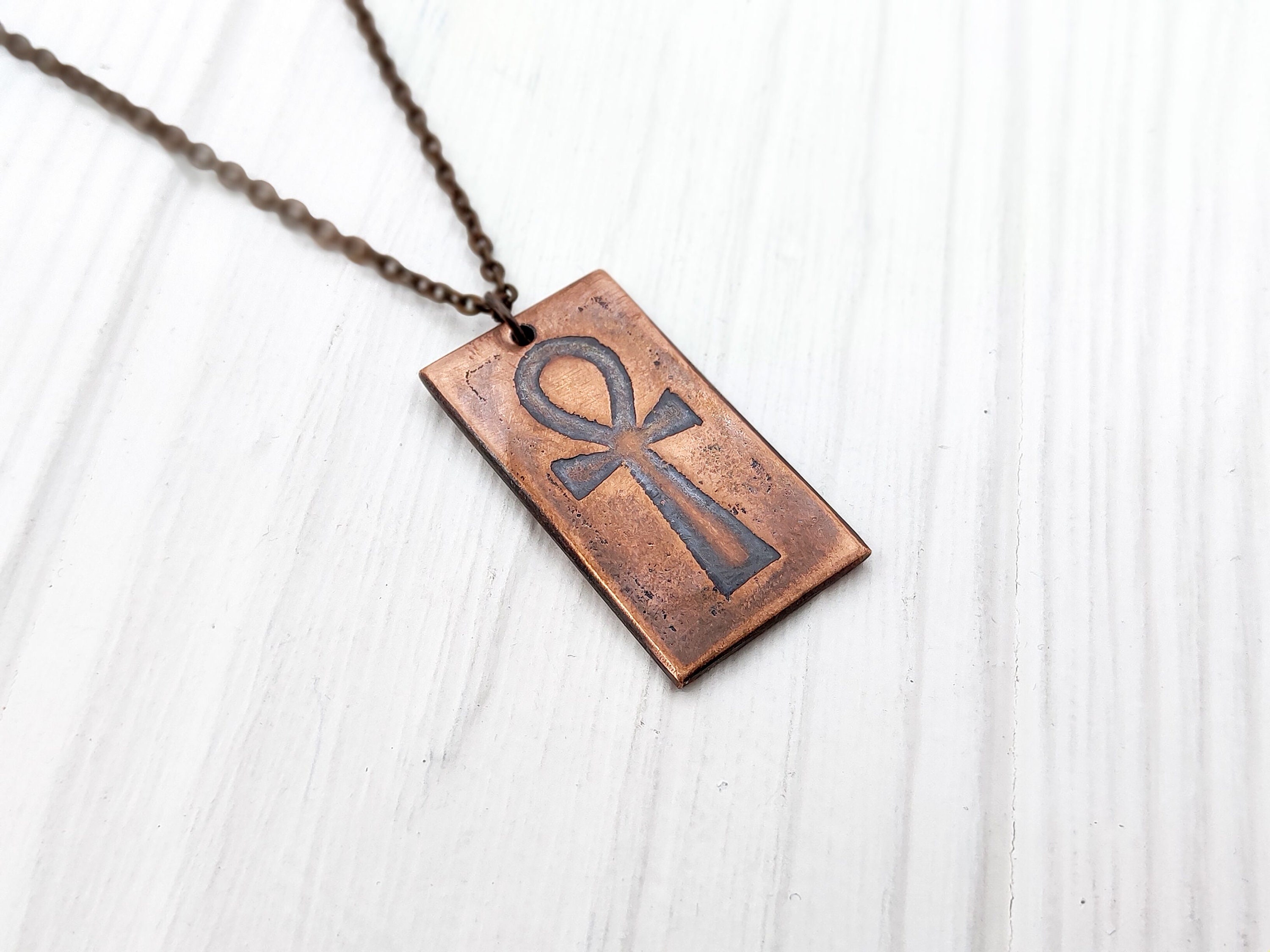 Gothic Copper Ankh necklace Egyptian copper ankh medallion | Etsy