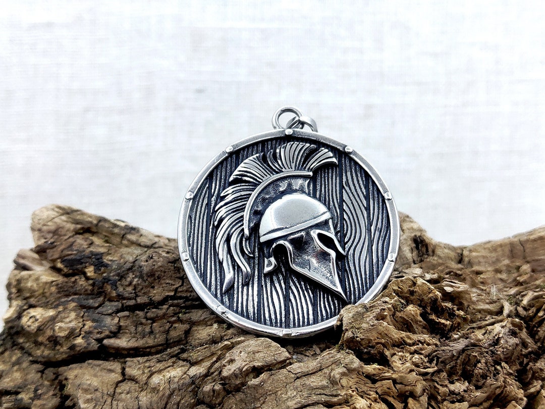 Shield Pendant With Spartan Helmet. Unleash Your Inner Warrior With ...