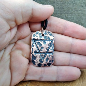 Alchemy Earth Symbol Necklace, Hand Forged Copper Necklace, Witchy ...