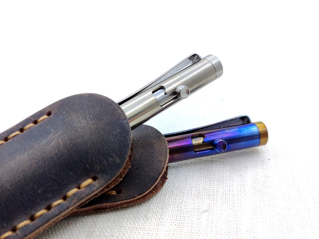 EDC Titanium Pen: Raw Titanium and Rainbow Titanium Colors With Genuine ...