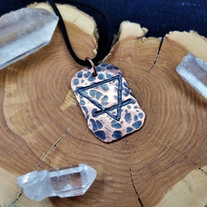 Alchemy Earth Symbol Necklace, Hand Forged Copper Necklace, Witchy ...