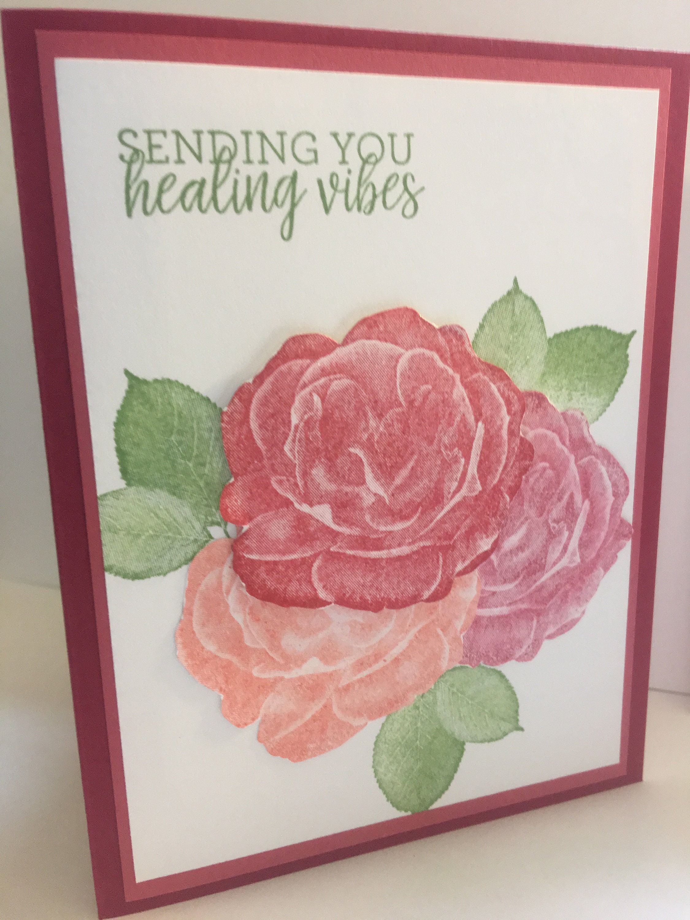 Floral Get Well Card Sending Healing Vibes Etsy