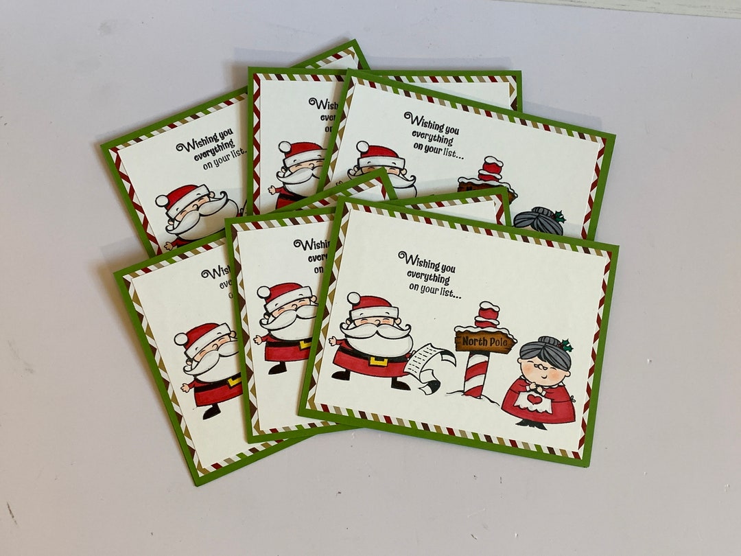 Santa and Mrs. Claus Christmas Card Set of Six Cards - Etsy