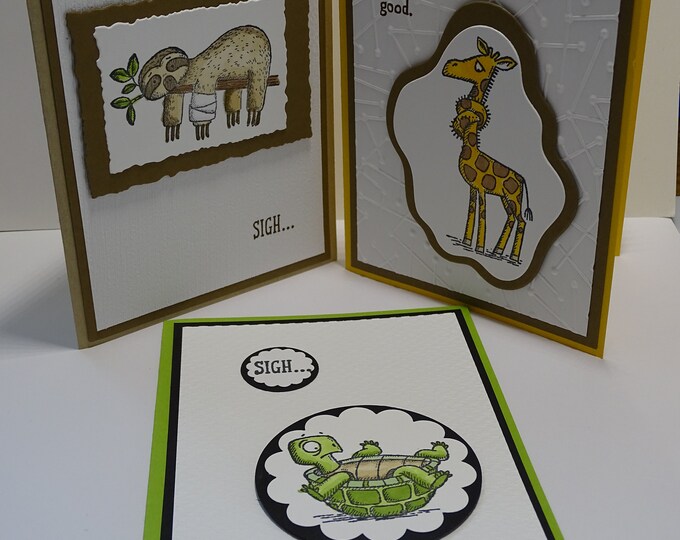 Turtle, Giraffe, Sloth Get Well Card - Etsy