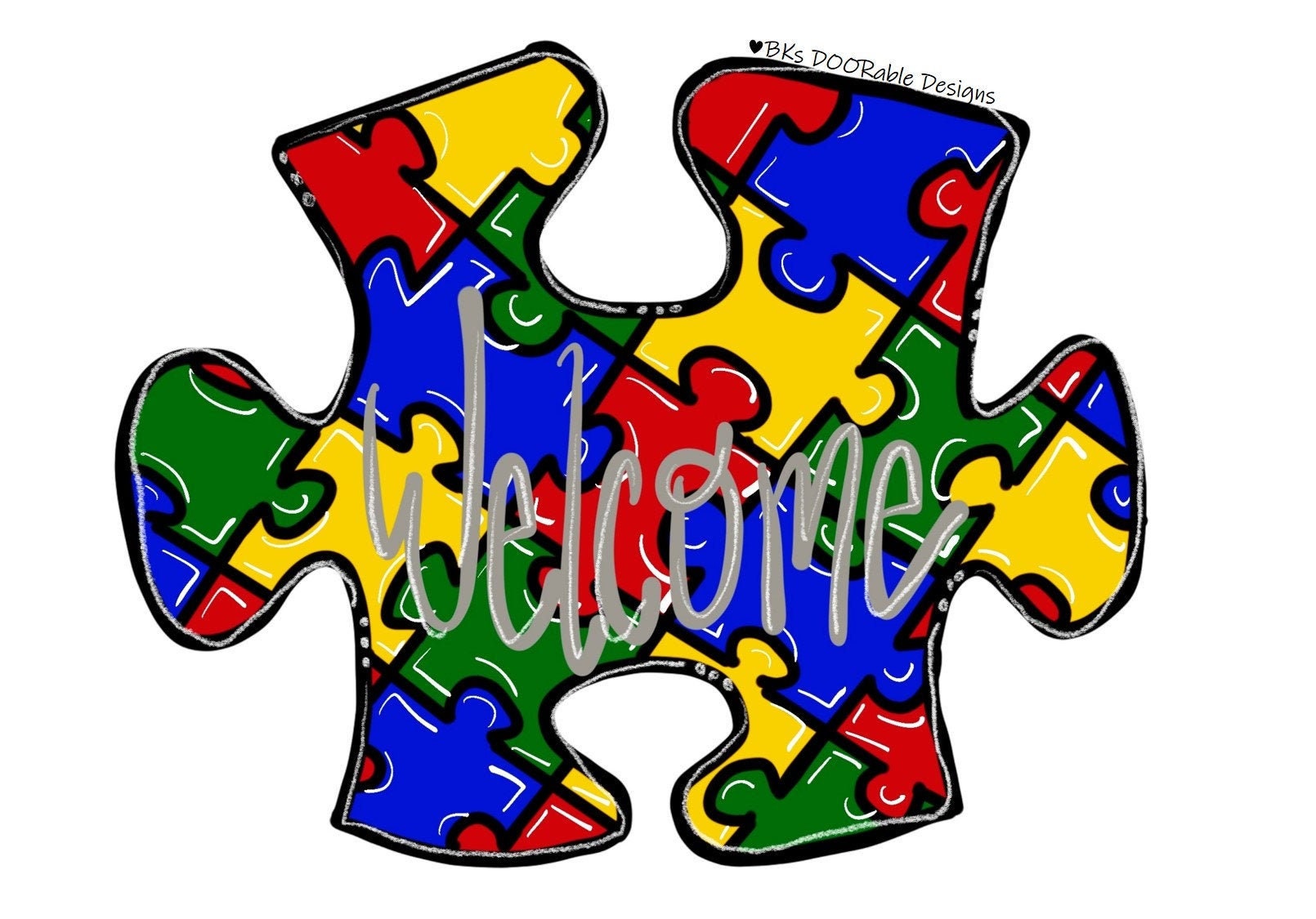 Autism Puzzle Piece Template