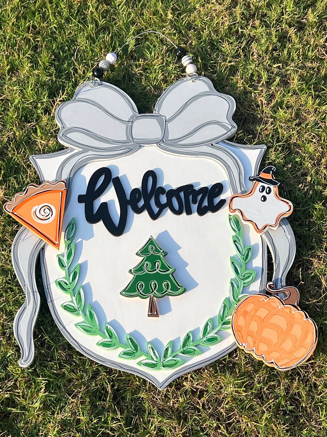 Farmhouse-style Crest Door Hanger With 4 Attachements for Fall ...