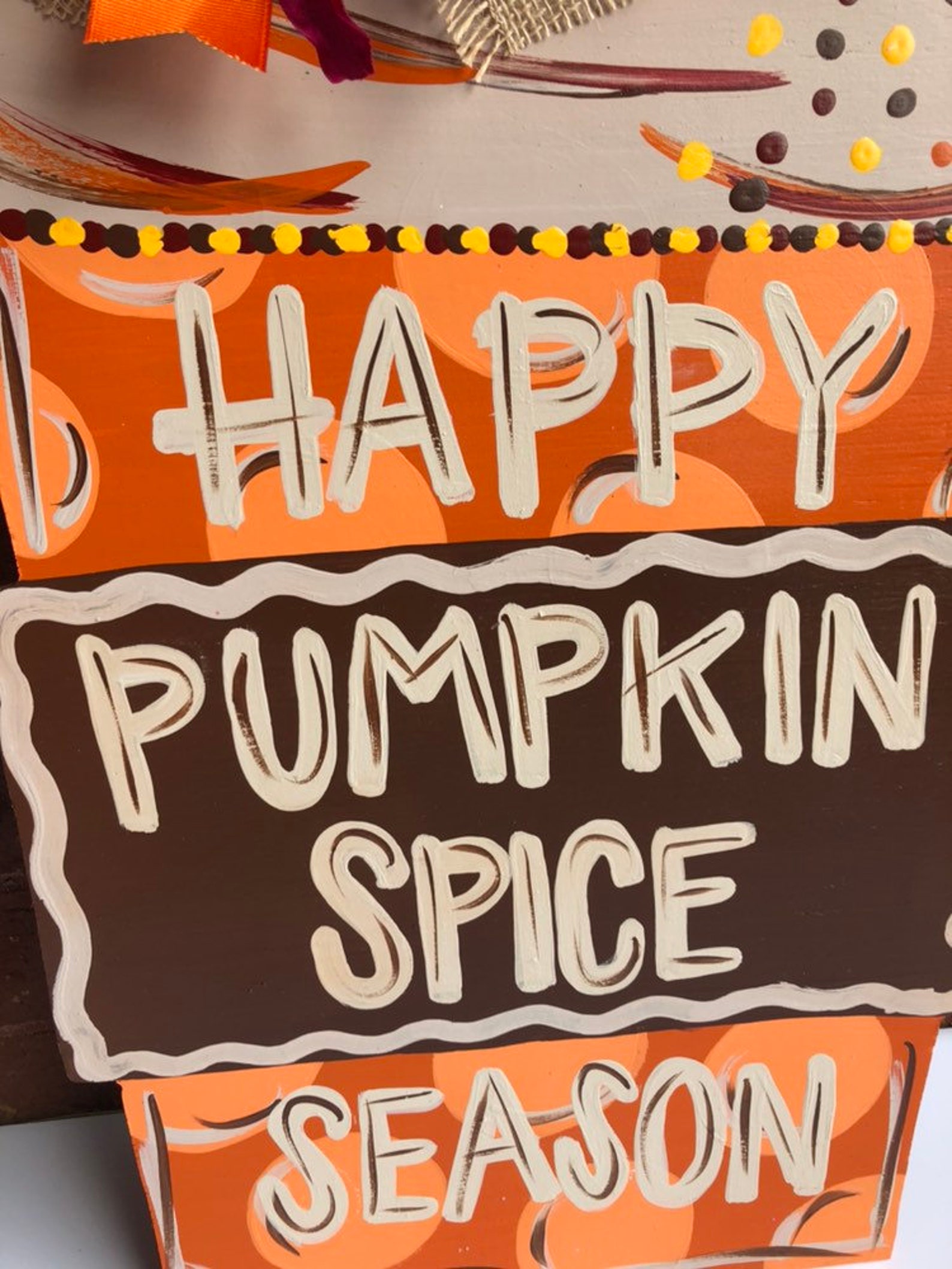 Pumpkin Spice Door Hanger Fall Home Decor PSL Pumpkin | Etsy