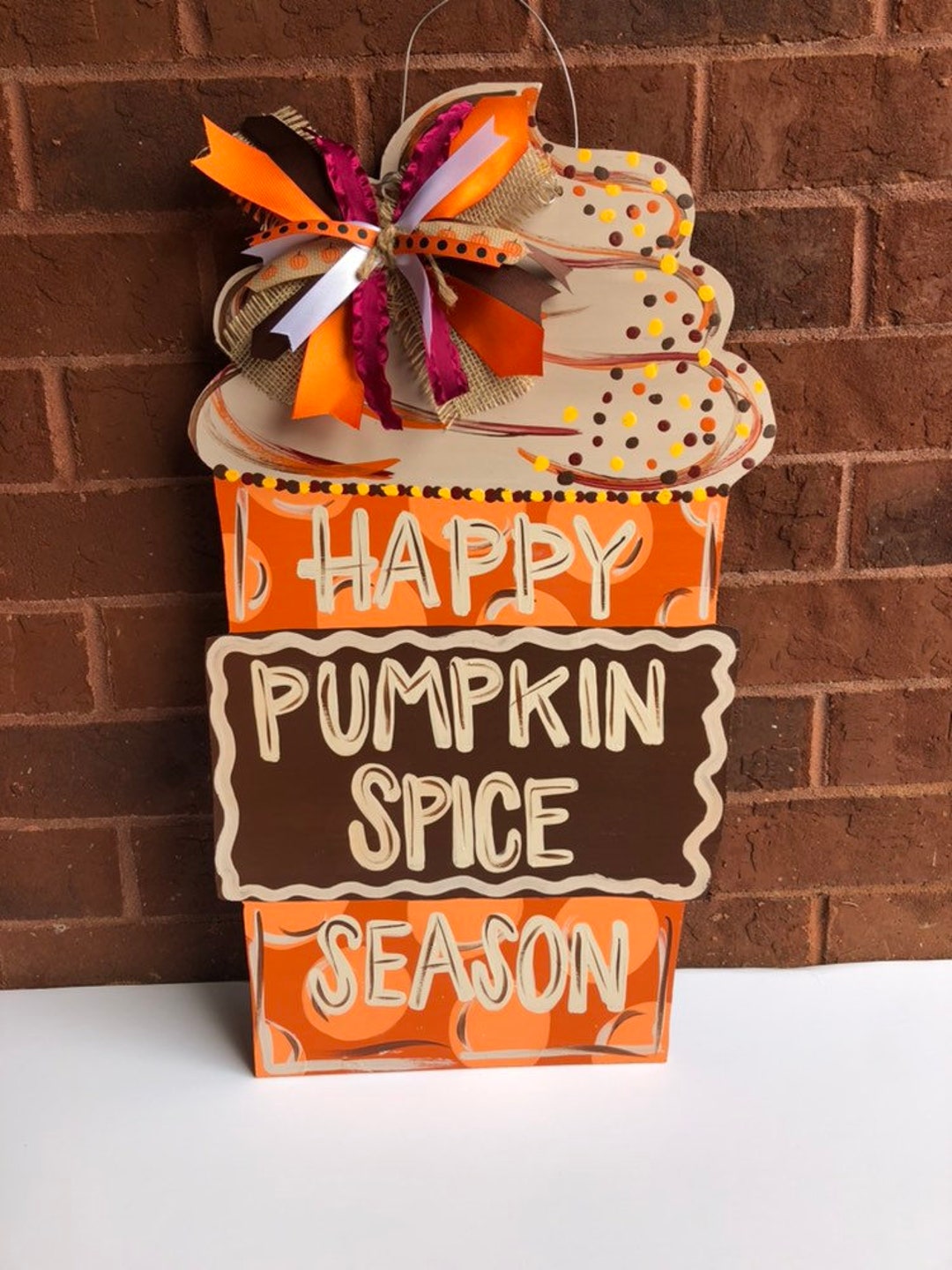 Pumpkin Spice Door Hanger Fall Home Decor PSL Pumpkin Spice Latte ...