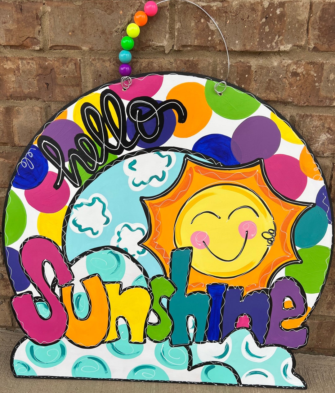 Hello Sunshine Rainbow & Clouds Filled With Sunshine Door Hanger - Etsy