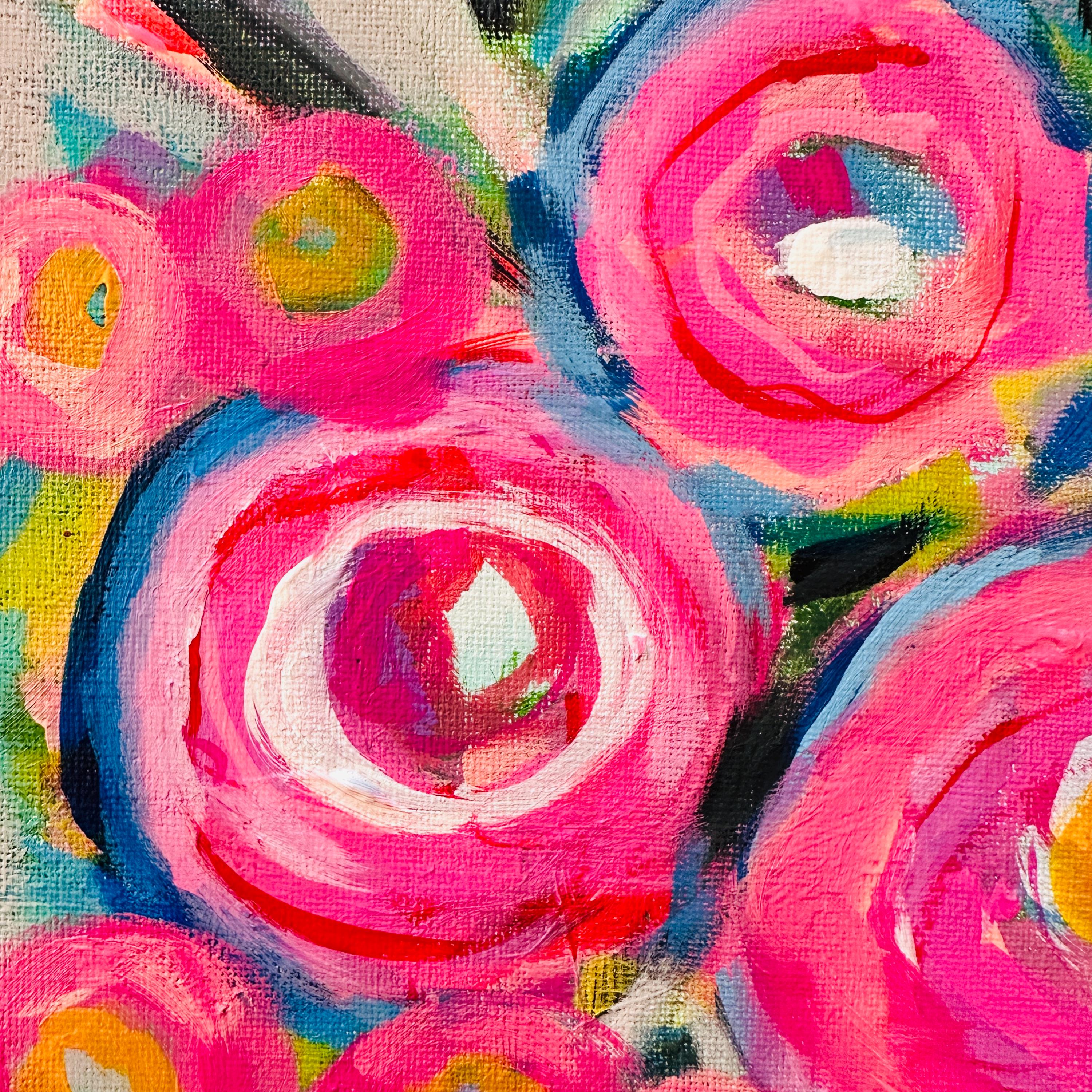 Jeri Dube Original Painting Abstract Collectible Floral Bouquet -roses ...