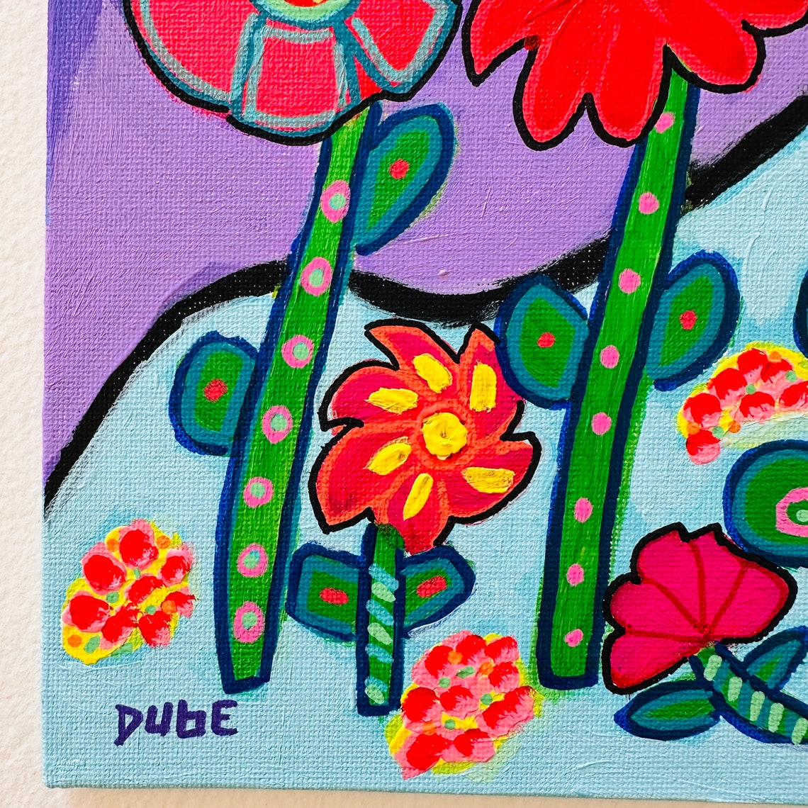 JERI DUBE Original Painting Folk Art Collectible Mountain Cloud and ...