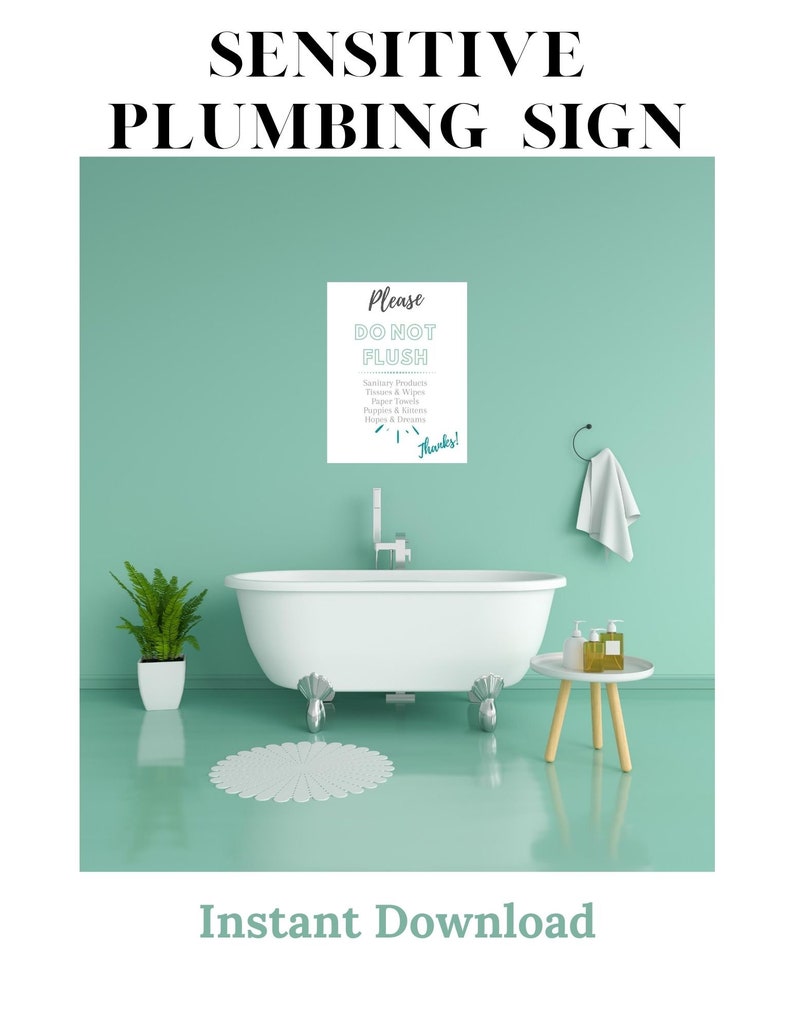 Letrero imprimible de plomería sensible - Etsy España