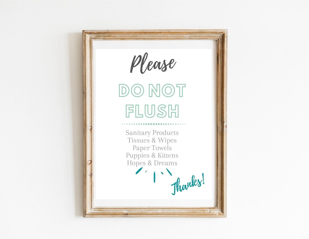 Printable Sensitive Plumbing Sign - Etsy