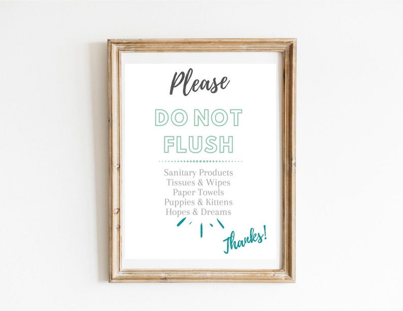 Printable Sensitive Plumbing Sign - Etsy
