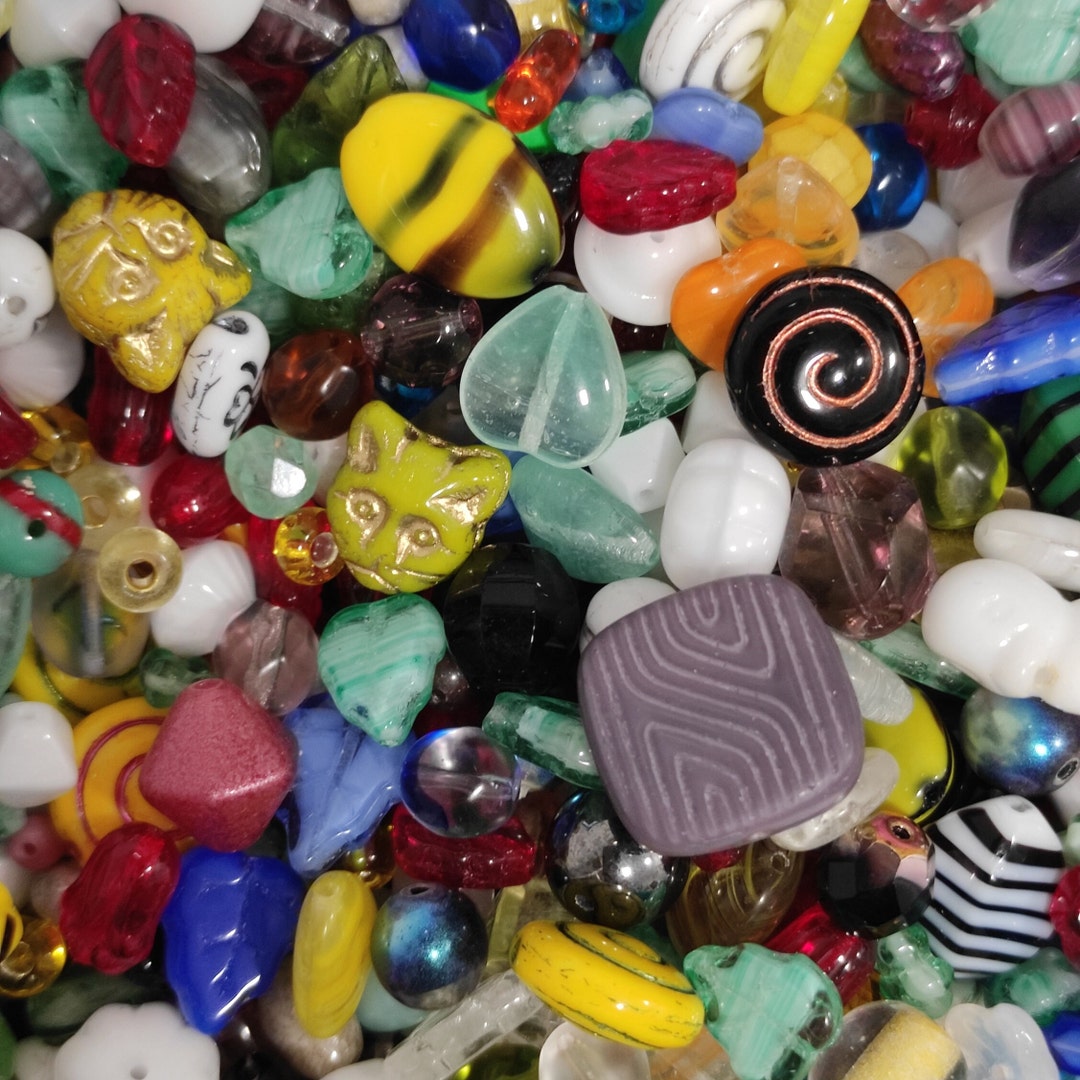 40 Gr About 1 15 Oz Glass Bead Mix Multi Rainbow Czech Glass Etsy