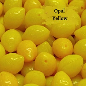 Various Colors of Lemon Czech Glass Beads 12 Pcs, 14x10mm, Vegan Fruit ...
