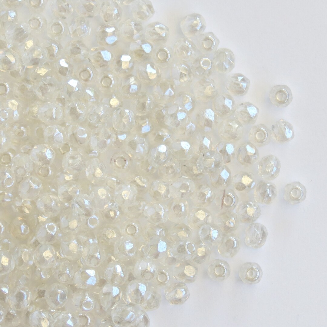 4mm Czech Fire Polished Beads Clear Luster, 60pcs or 300pcs Round ...