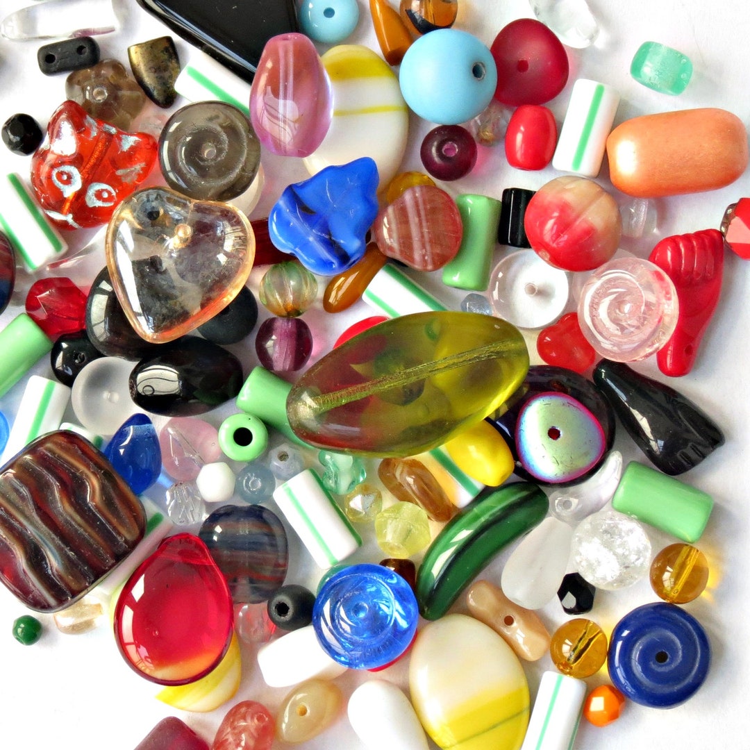 40 Gr about 1 1/5 Oz Glass Bead Mix Multi Rainbow Czech - Etsy