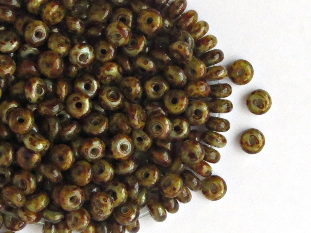 Picasso Brown Blue Czech Glass Beads Rondelle 4mm 120pcs or 600 Pcs ...