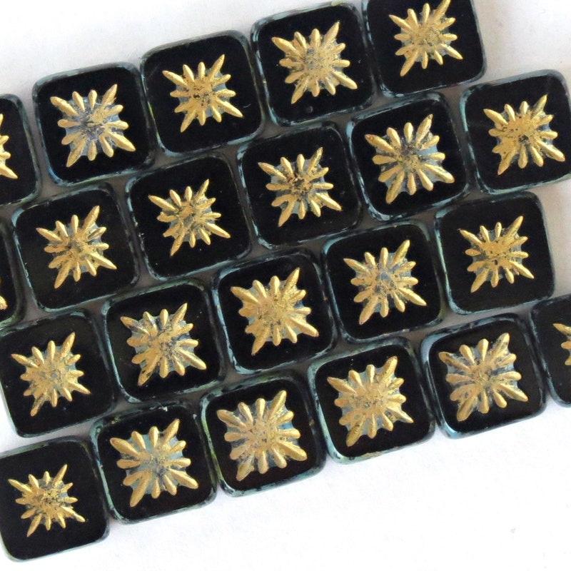 Square Glass Beads - Etsy