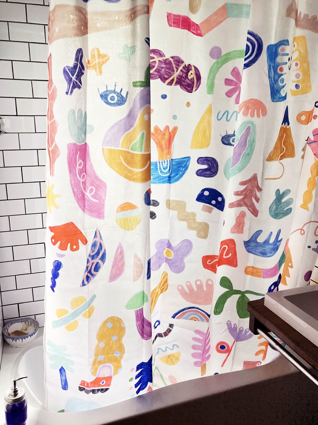 Quality Unique Shower Curtain With Colourful Original Pattern ...