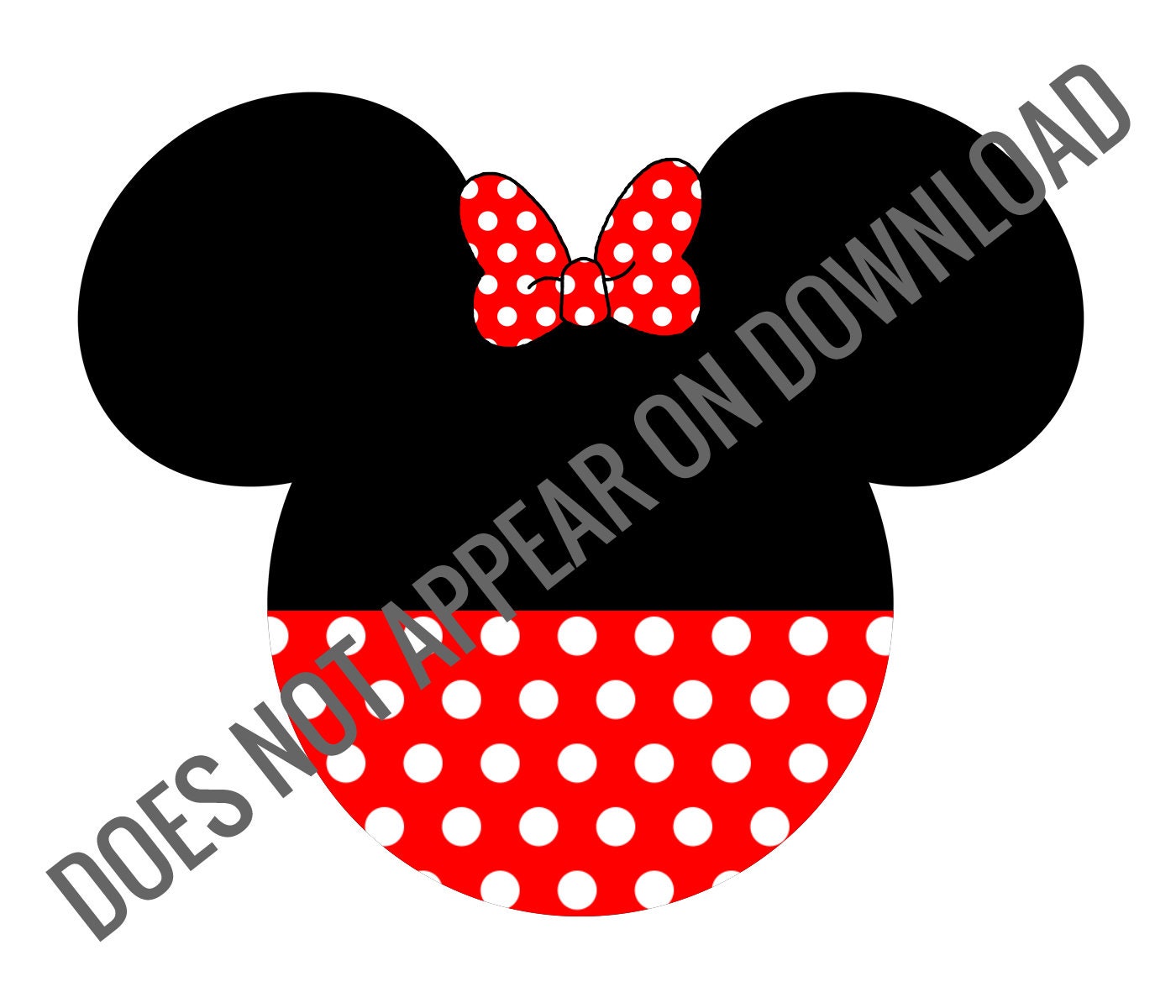 Minnie Mouse Decorated Mouse Ears Silhouette - for T-shirt Printing - Etsy