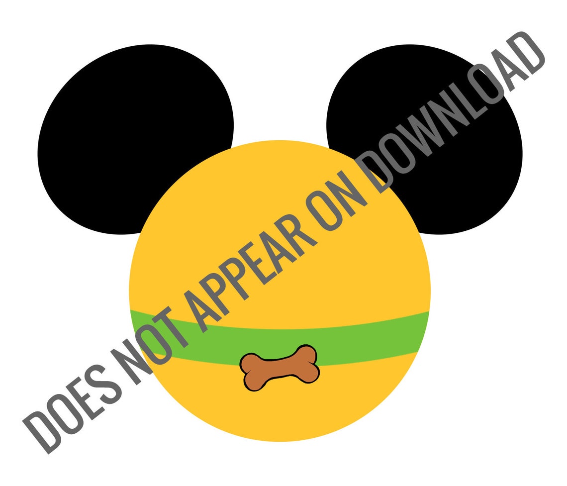 Pluto Decorated Mouse Ears Silhouette - for T-shirt Printing - Etsy