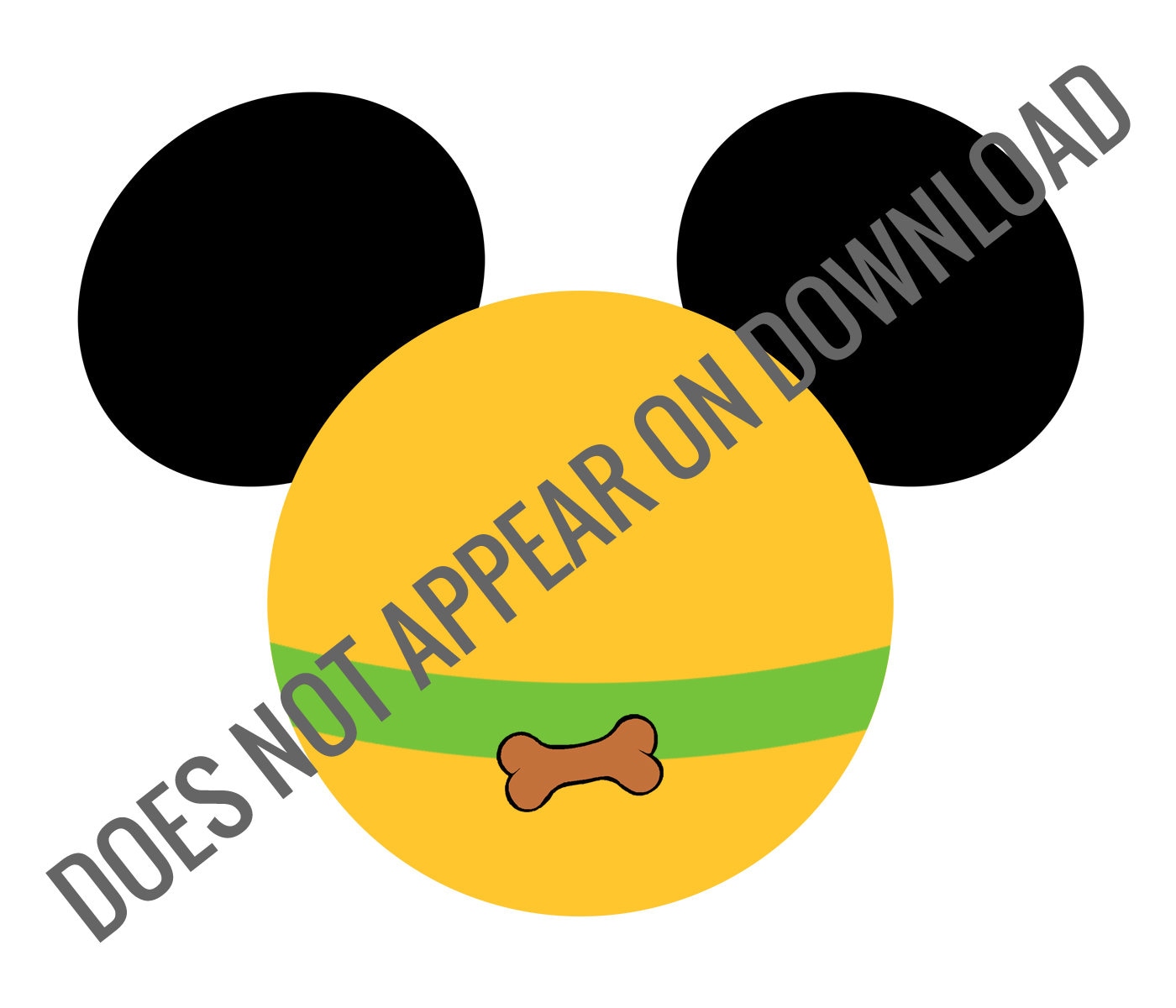 Pluto Decorated Mouse Ears Silhouette - for T-shirt Printing - Etsy
