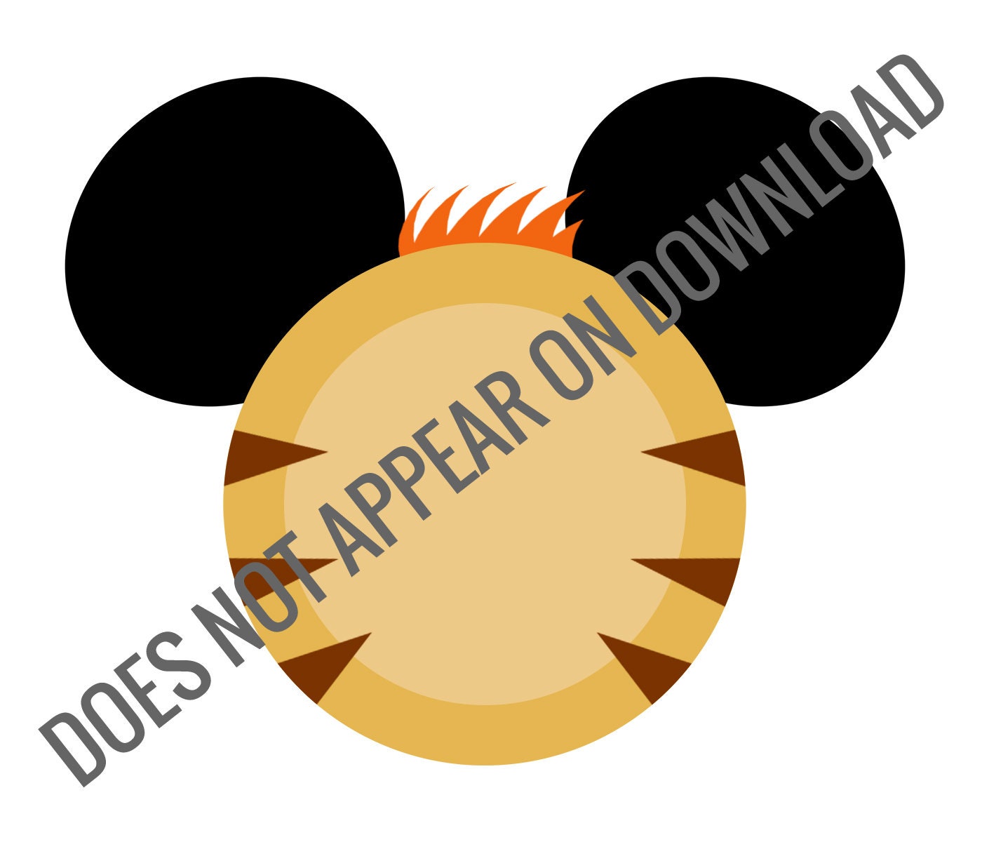 Lion King Characters Decorated Mouse Ears Silhouettes - for T-shirt ...