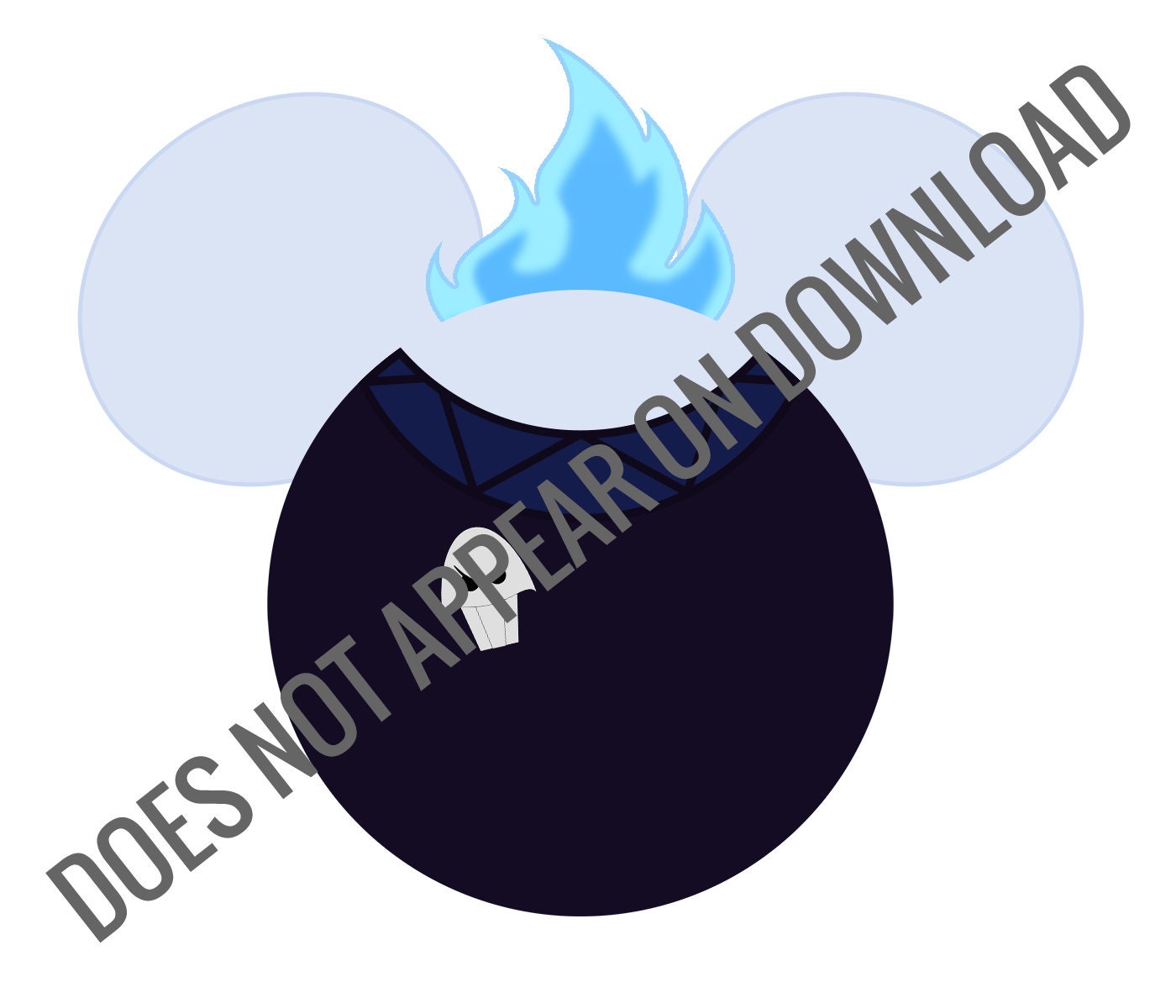 Hades (hercules) Decorated Mouse Ears Silhouette - for T-shirt Printing ...
