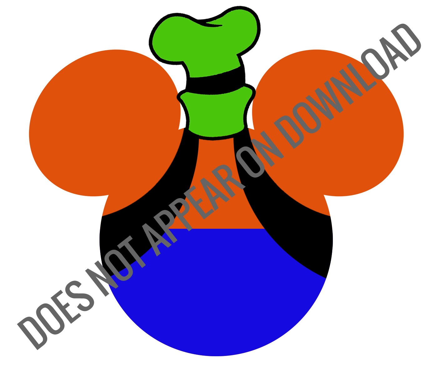 Silueta de orejas de ratón decoradas con goofy para impresión de ...