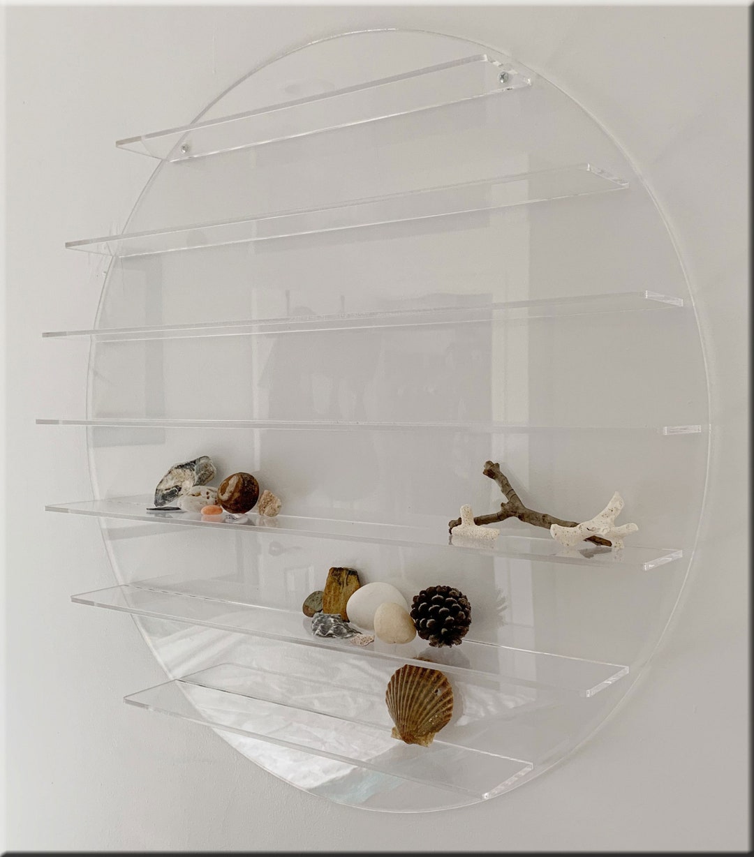 Round Circular Clear Acrylic Wall Mounted Display Shelves Keep - Etsy