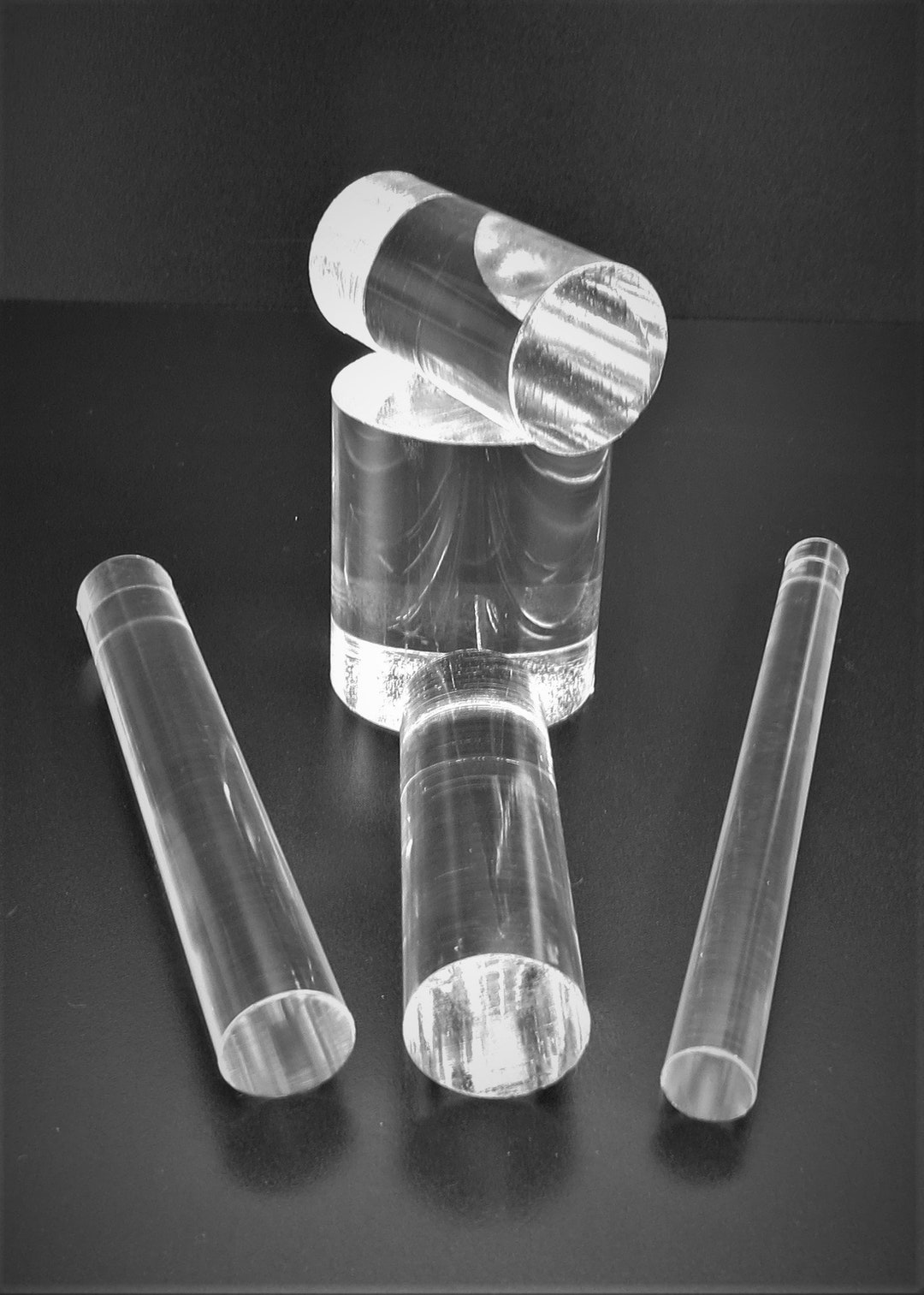 Lucite Acrylic Plastic Clear Round Solid Rod Pieces 17" Inches 1" Inch ...