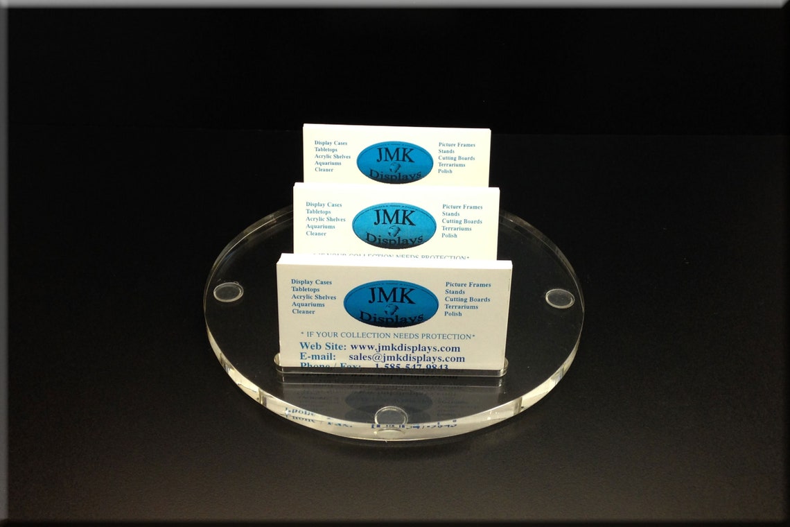 Multi Business Card Holder Clear Acrylic Disk 100 Cards - Etsy