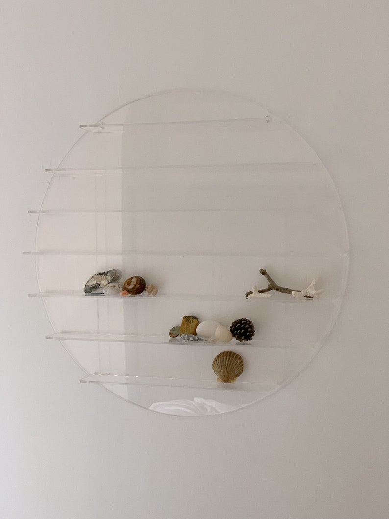 Round Circular Clear Acrylic wall mounted display shelves keep | Etsy