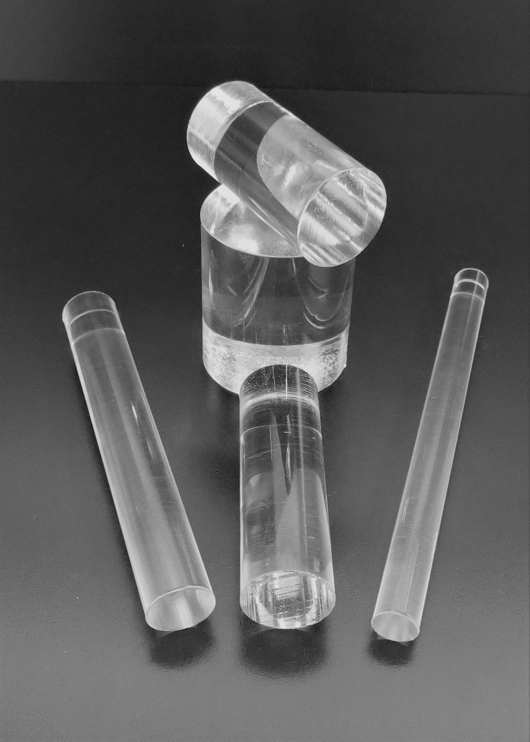 Clear Acrylic Plastic Lucite Round Solid Rod Dowel Bar 1 3/8" Diameter ...