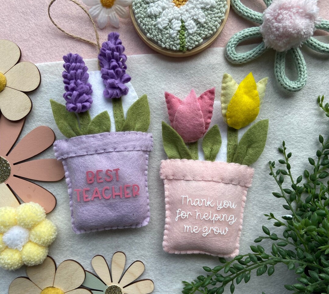 Plant Pot Decoration for Any Occasion, Felt Flowers, Gift for All - Etsy