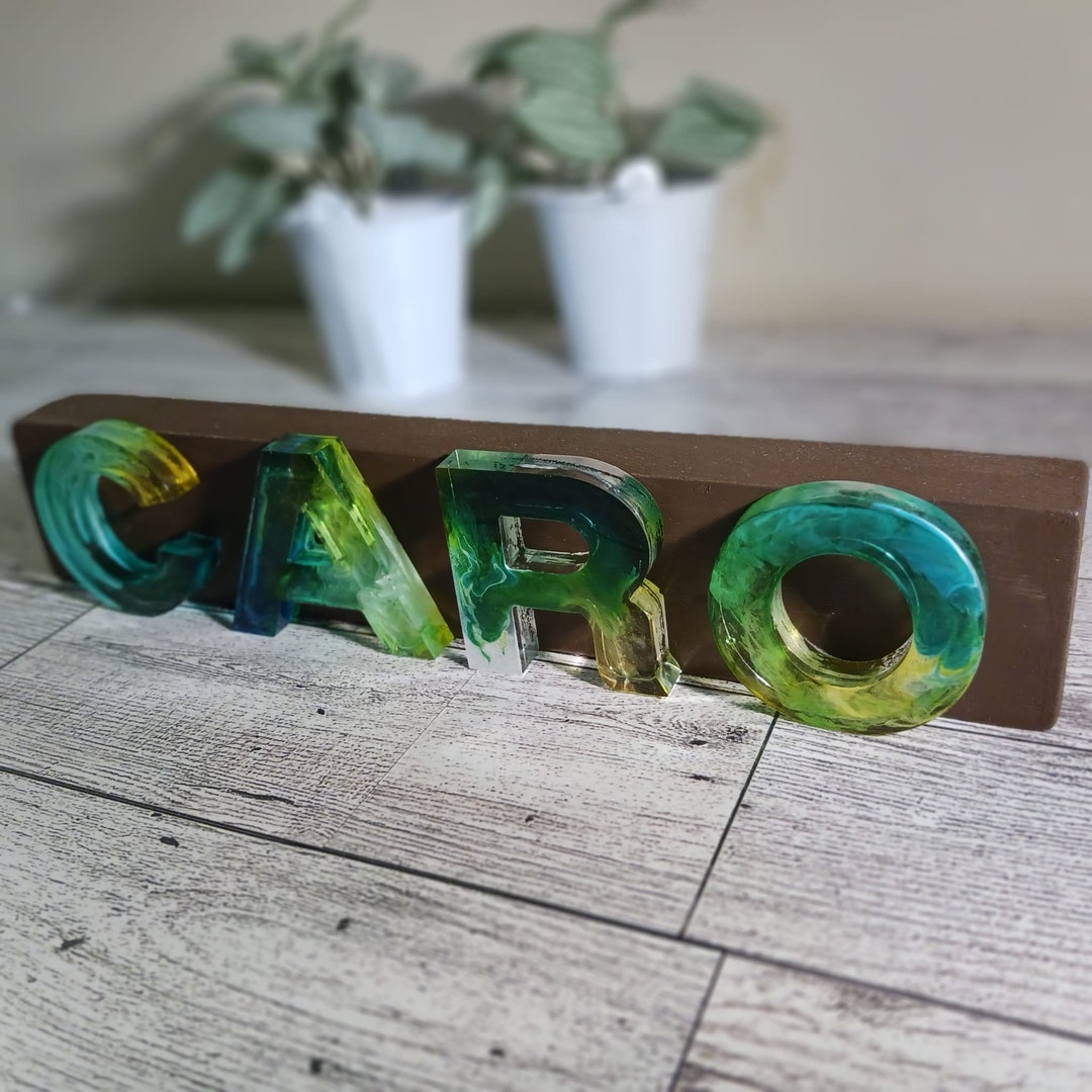 Epoxy Resin Hanging Name Sign, Personalized Name for Home or Office ...