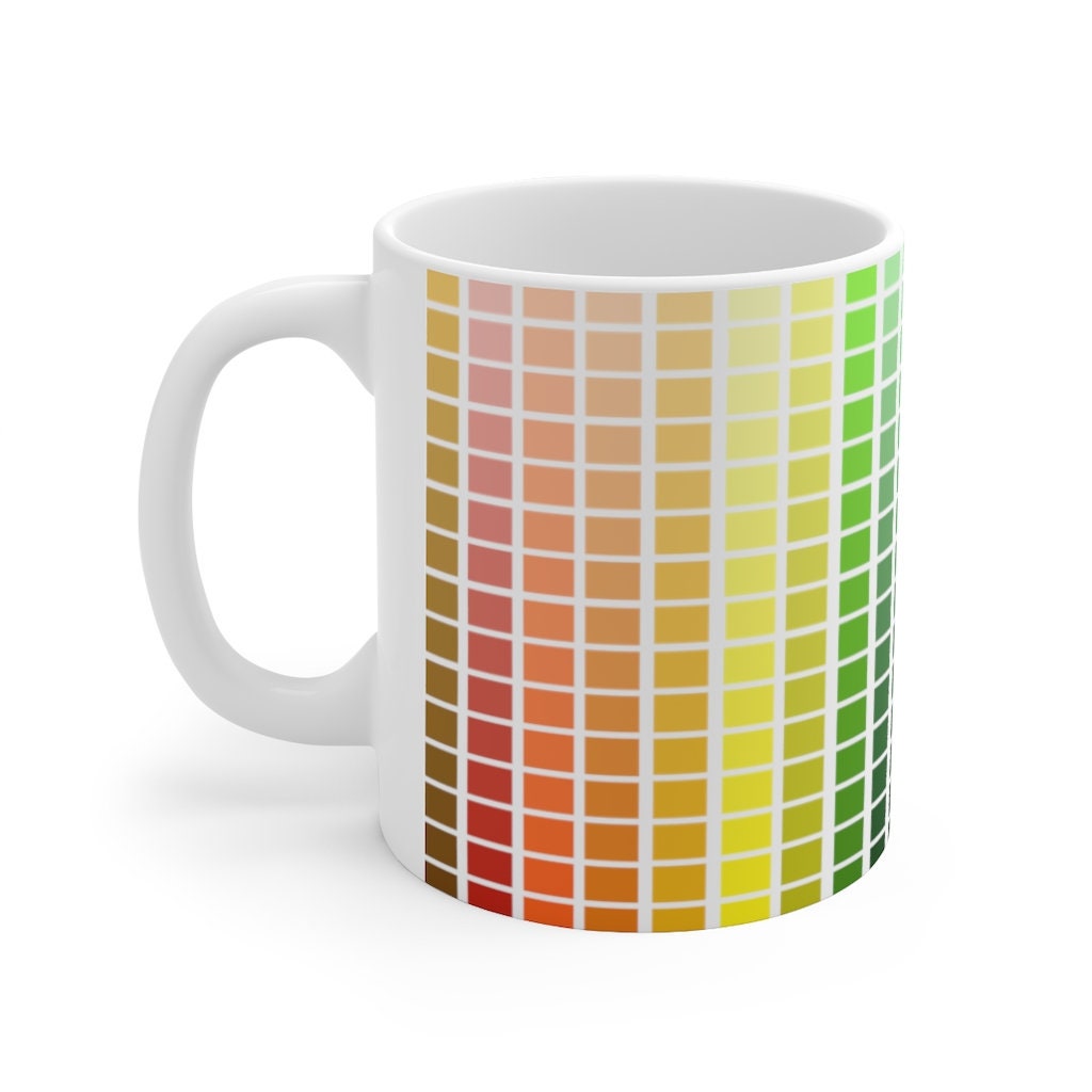 Rainbow Color Swatch Chart Ceramic Mug 11oz - Pantone Wanna Be Mug - - Etsy