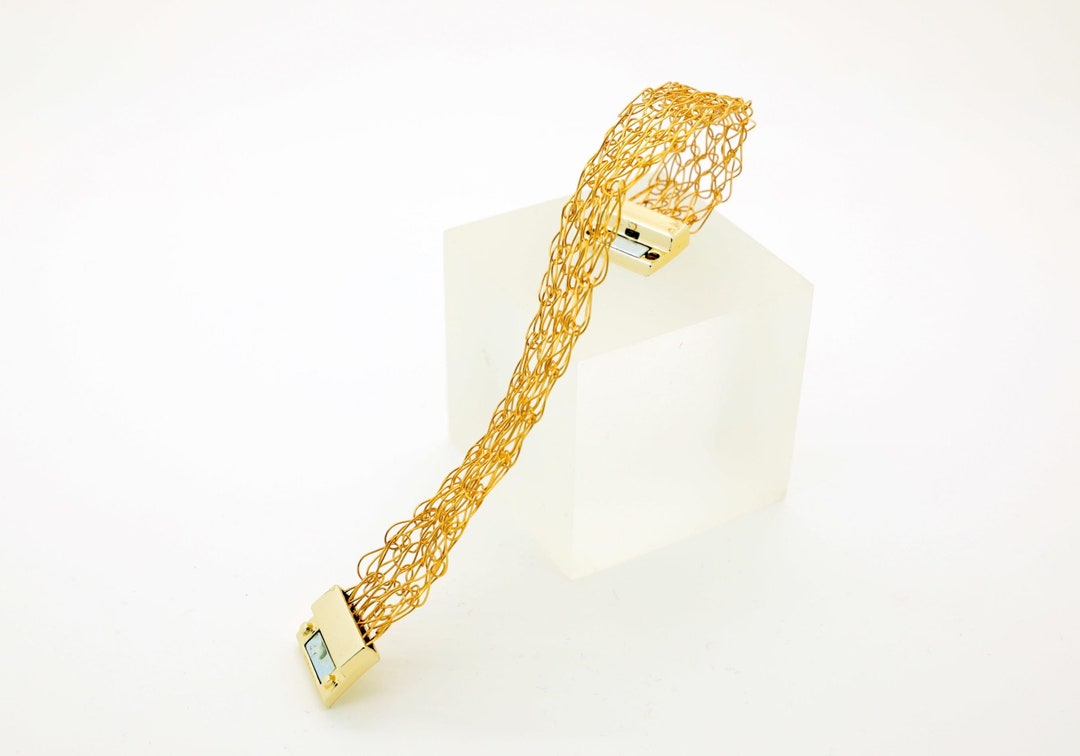 Bracelet, 24ct Bangle, Gold Plated Bracelet, Knitted Wire Bracelet ...