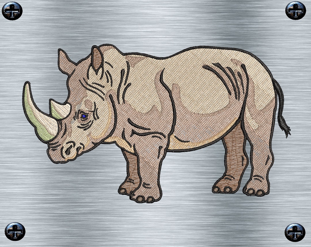 Embroidery File Rhino Colorful Uni 13 X 18 Frames Africa Animals ...