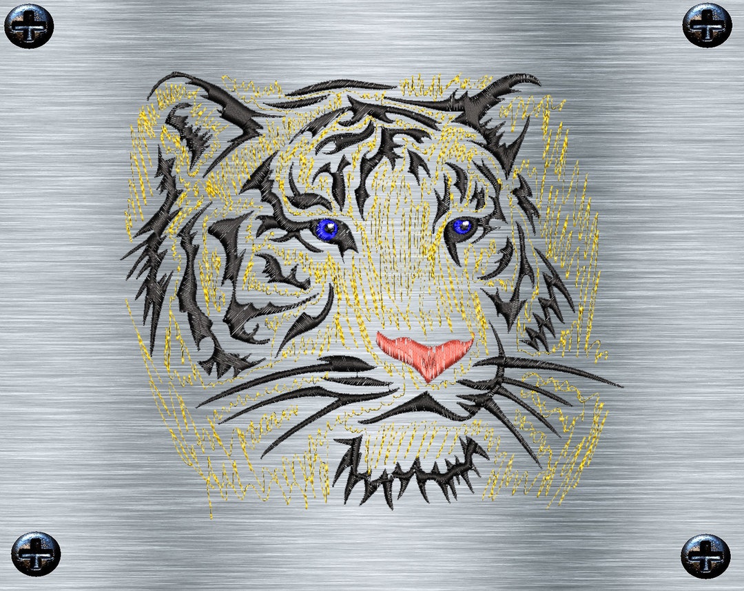 Embroidery File Tiger Face Colorful 14 X 14 Frames Africa Animals ...