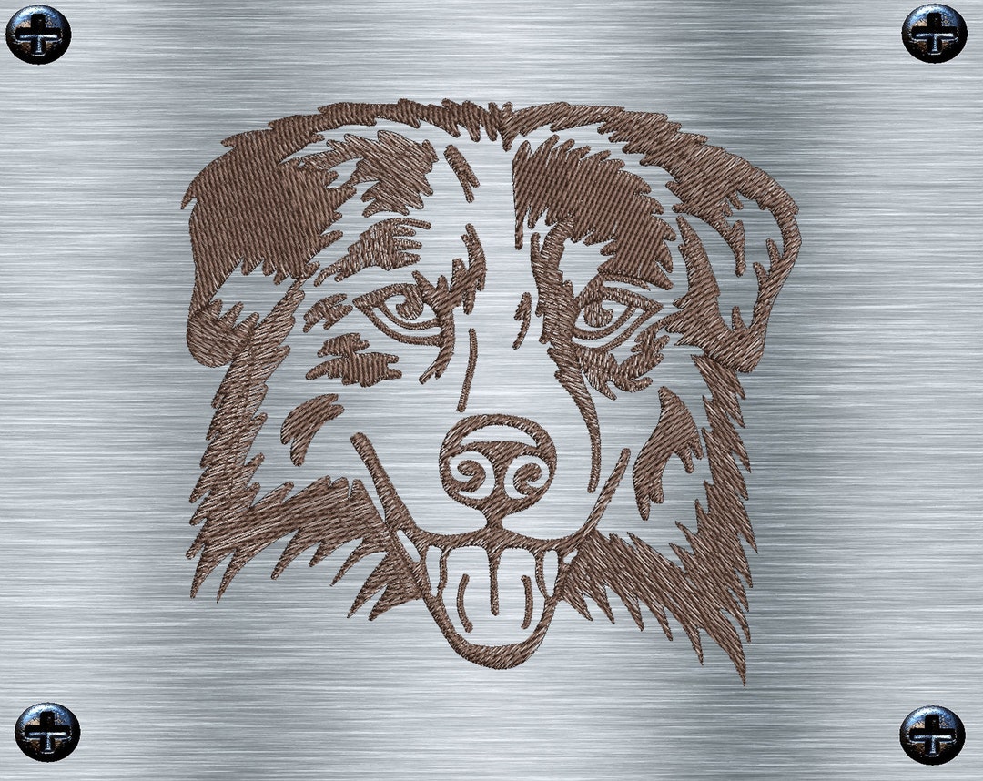 Australian Shepherd Embroidery Design 14 X 14 Frame Animal Embroidery ...