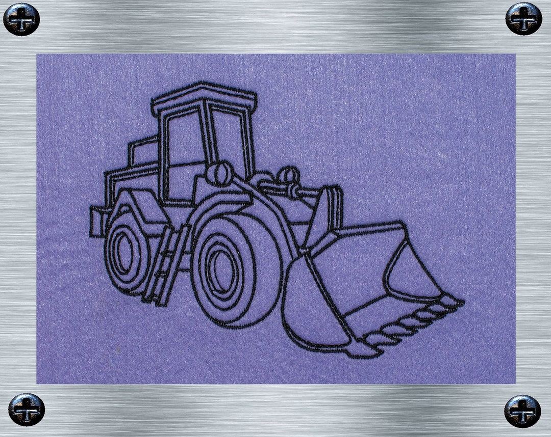 Embroidery File Wheel Loader Outline - 3 Sizes From 10 X 10 Cm ...